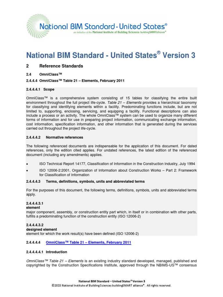 National BIM Standard - United States: 2 Reference Standards | PDF ...