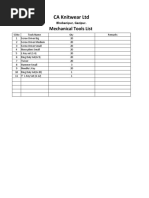 Mechanical Engineering Tools List | PDF | Metalworking | Tools