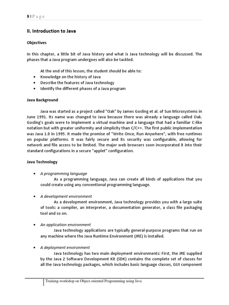 2 Introduction To Java Pdf Java Virtual Machine Java Software Platform 