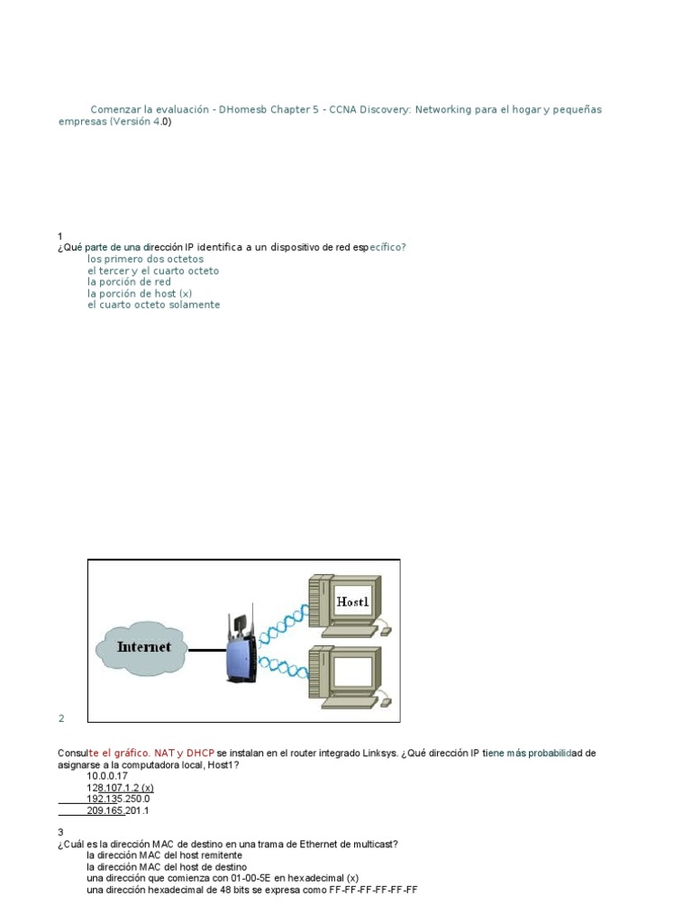 Examen Tema 5 Ccna MÓdulo 1 Pdf Dirección Ip Redes De Computadoras