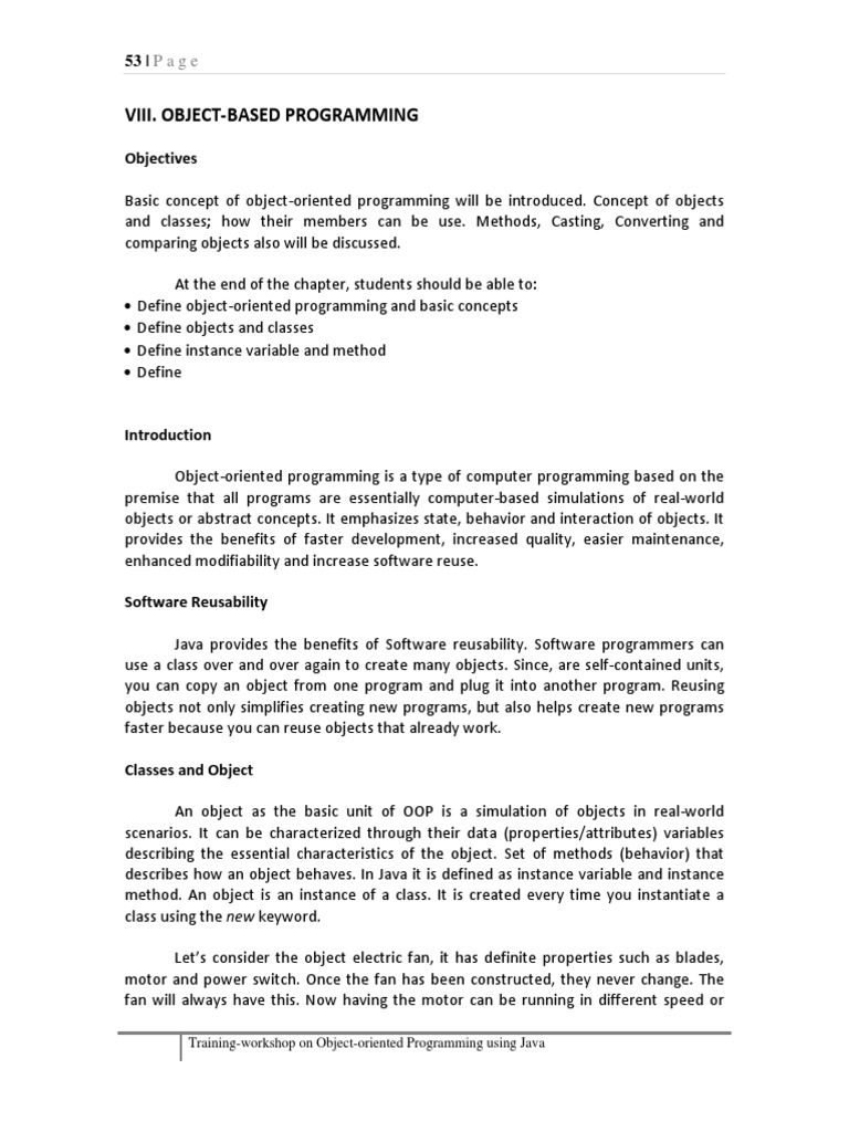 8 Object Based Programming Pdf Method Computer Programming Object Oriented Programming 