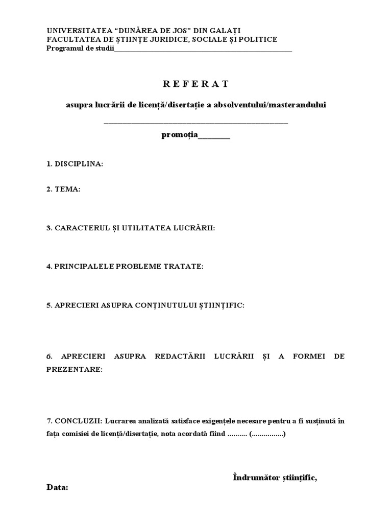 Anexa 2. REFERAT | PDF