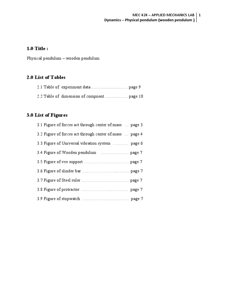 Complete Report Lab 2 | PDF | Pendulum | Mass