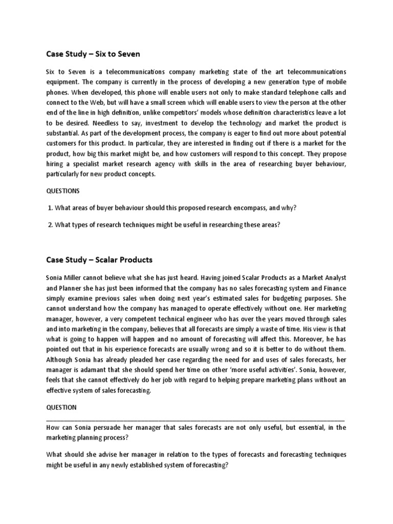 Caselets Marketing | PDF | Sales | Forecasting