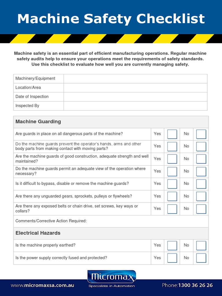 Machine Safety Checklist: Essential Audit for Efficient Operations ...