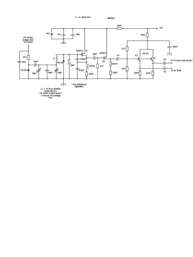 20m Vfo | PDF | Electrical Circuits | Analog Circuits