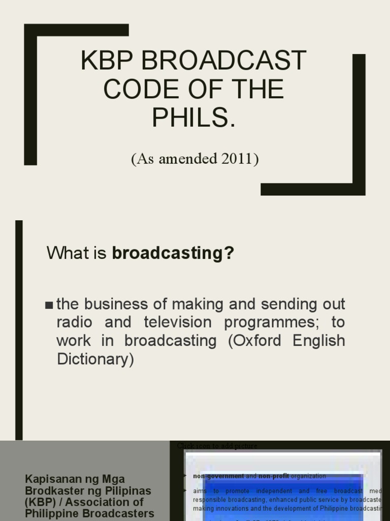 KBP Broadcast Code of The Phils.: (As Amended 2011) | PDF | News ...
