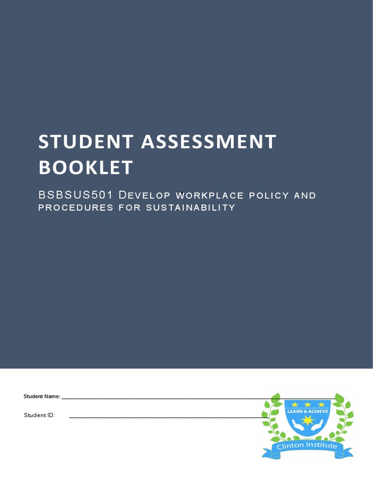BSBSUS501 Student Assessment Booklet | PDF | Educational Assessment ...