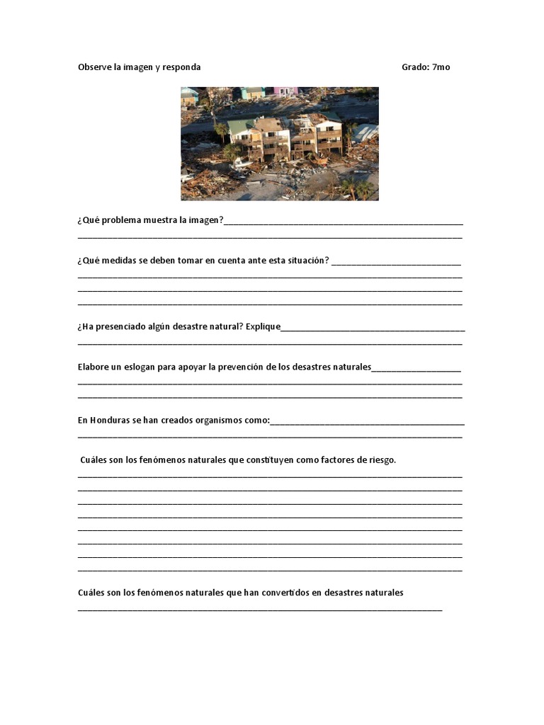 Hoja de Trabajo para Septimo de Huracanes | PDF