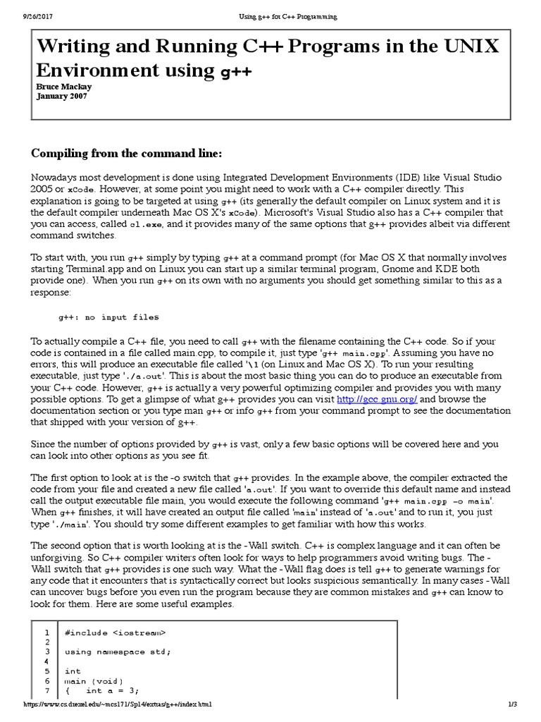 Using G++ For C++ Programming | PDF | Command Line Interface | C++