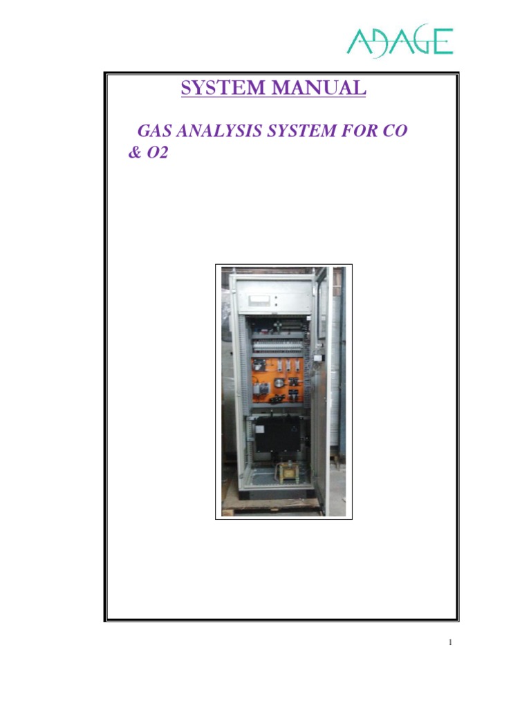 CO & O2 Gas Analysis System Manual | PDF | Calibration | Valve
