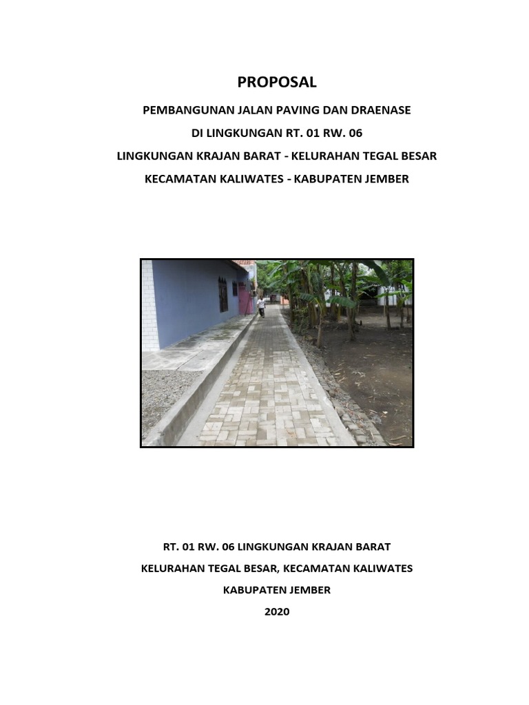PROPOSAL Permohonan Pembangunan Jalan Paving | PDF