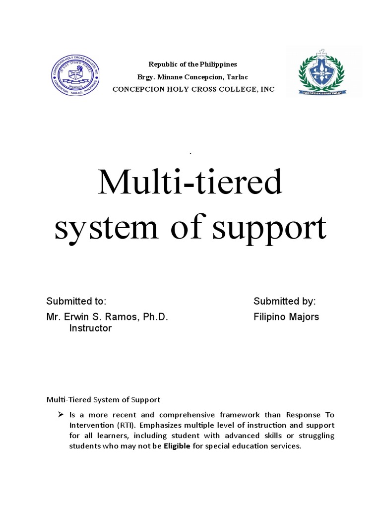Multi-Tiered System For Support | PDF | Special Education | Classroom ...