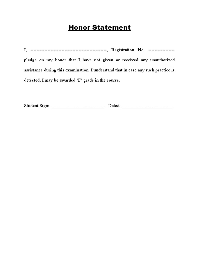 Honor Statement | PDF