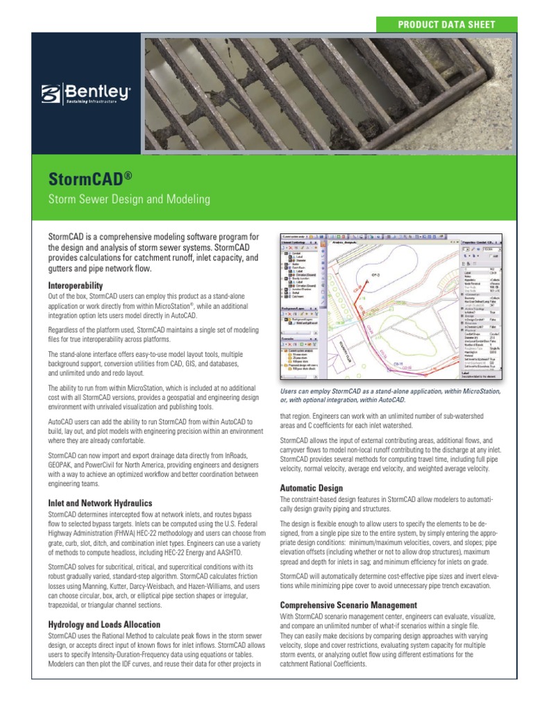 PDS StormCAD LTR EN LR PDF | PDF | Auto Cad | Geographic Information System