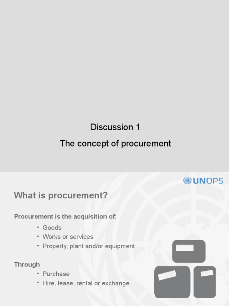Discussion 1 The Concept of Procurement | PDF | Procurement | Project ...