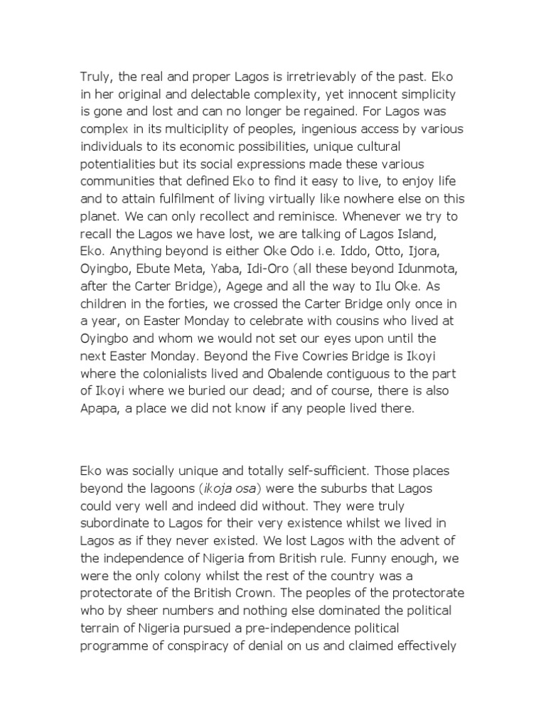 Lagos Island History | PDF