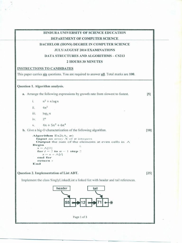 CS213 Data Structures and Algorithms PDF | PDF | Vertex (Graph Theory) | Combinatorics
