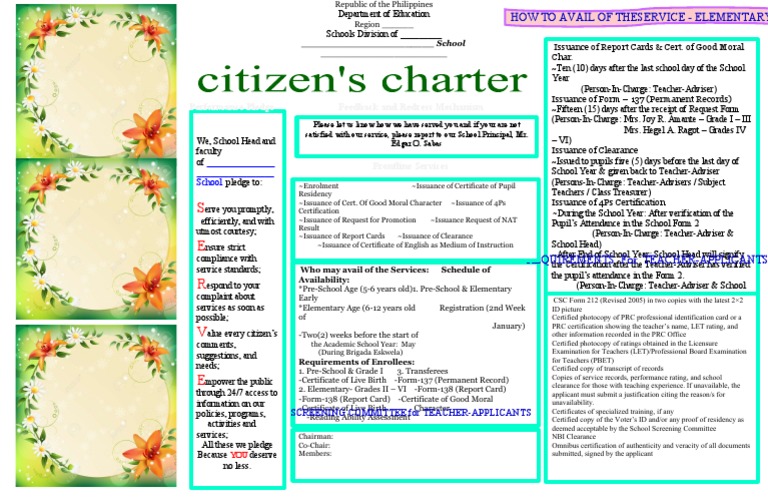 Citizen's Charter | PDF | Teachers | Learning
