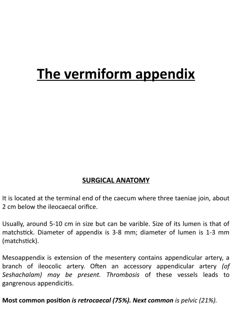 The Vermiform Appendix | PDF | Digestive Diseases | Epidemiology
