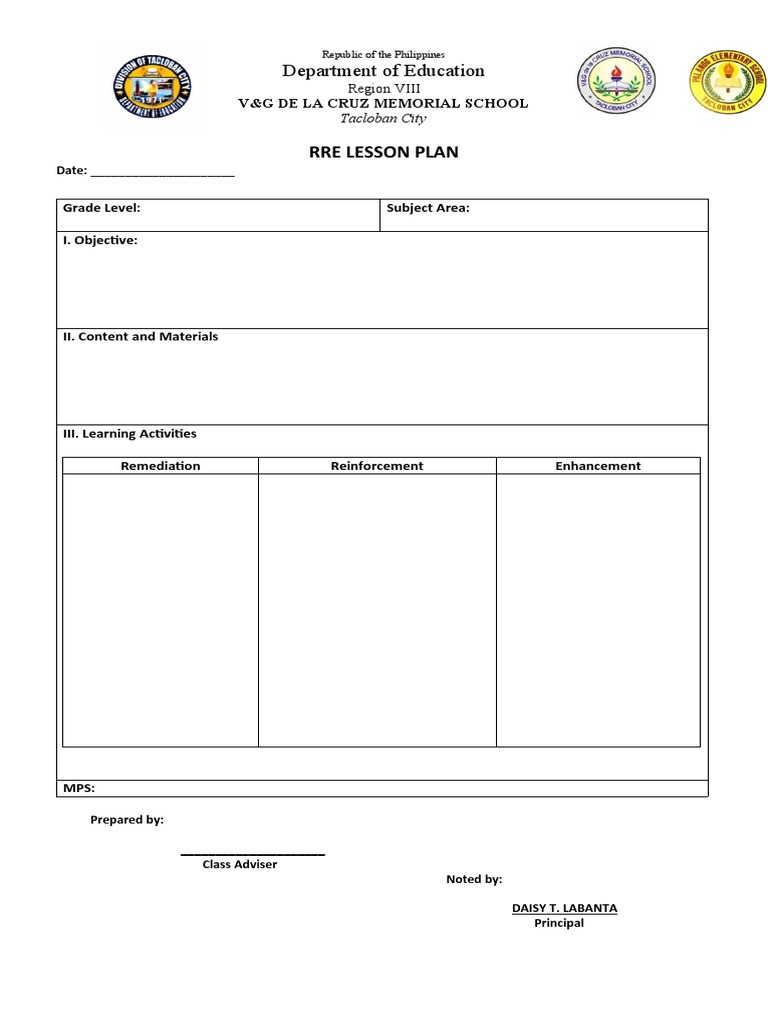 Rre Lesson Plan: Department of Education | PDF