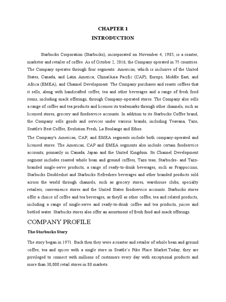 Company Profile: The Starbucks Story | PDF | Starbucks | Coffee
