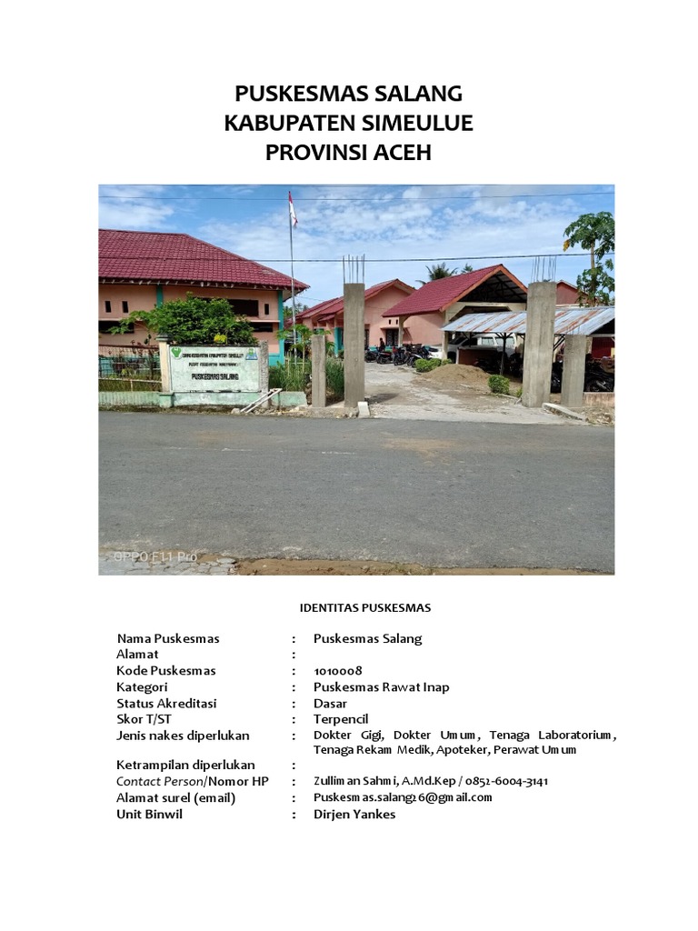 01 - Factsheet Puskesmas Salang | PDF | Kesehatan Holistik | Sains & Matematika