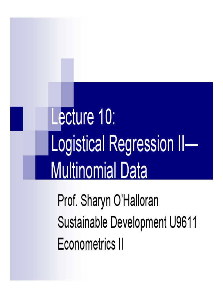 Lecture 10 PDF | PDF | Logistic Regression | Sensitivity And Specificity