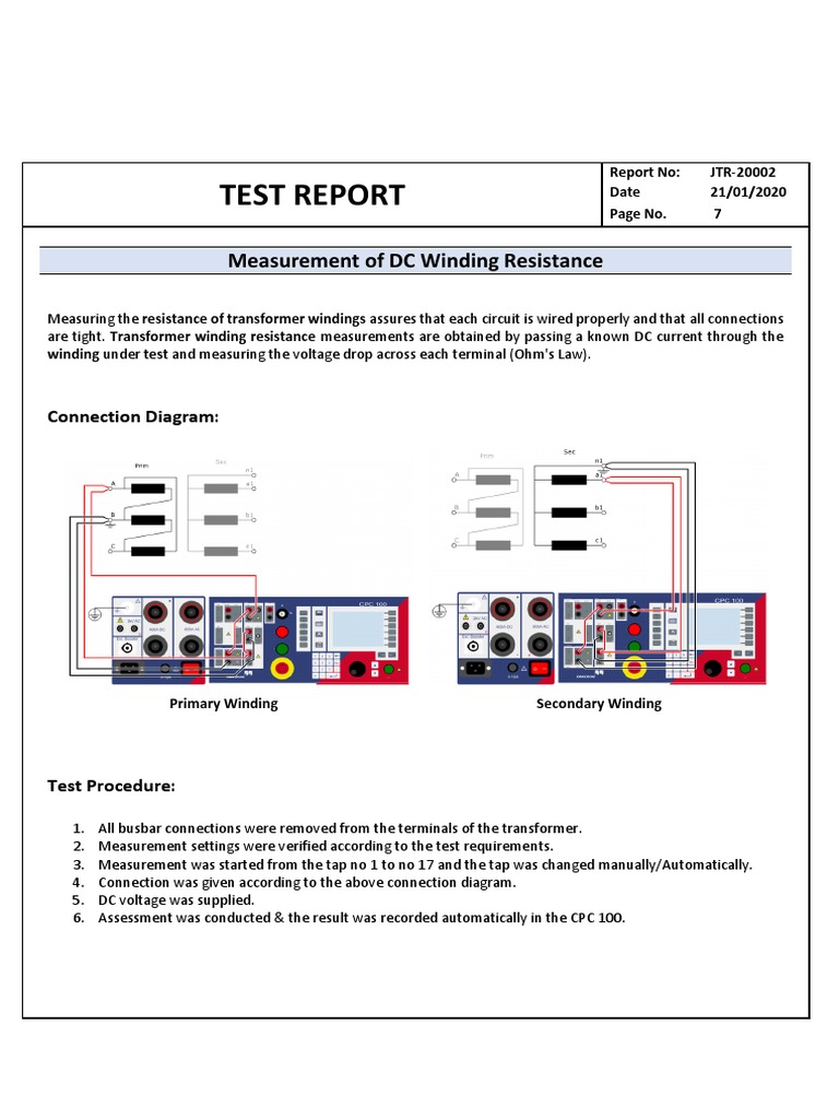 DC Winding Resistance | PDF | Transformer | Electrical Resistance And ...