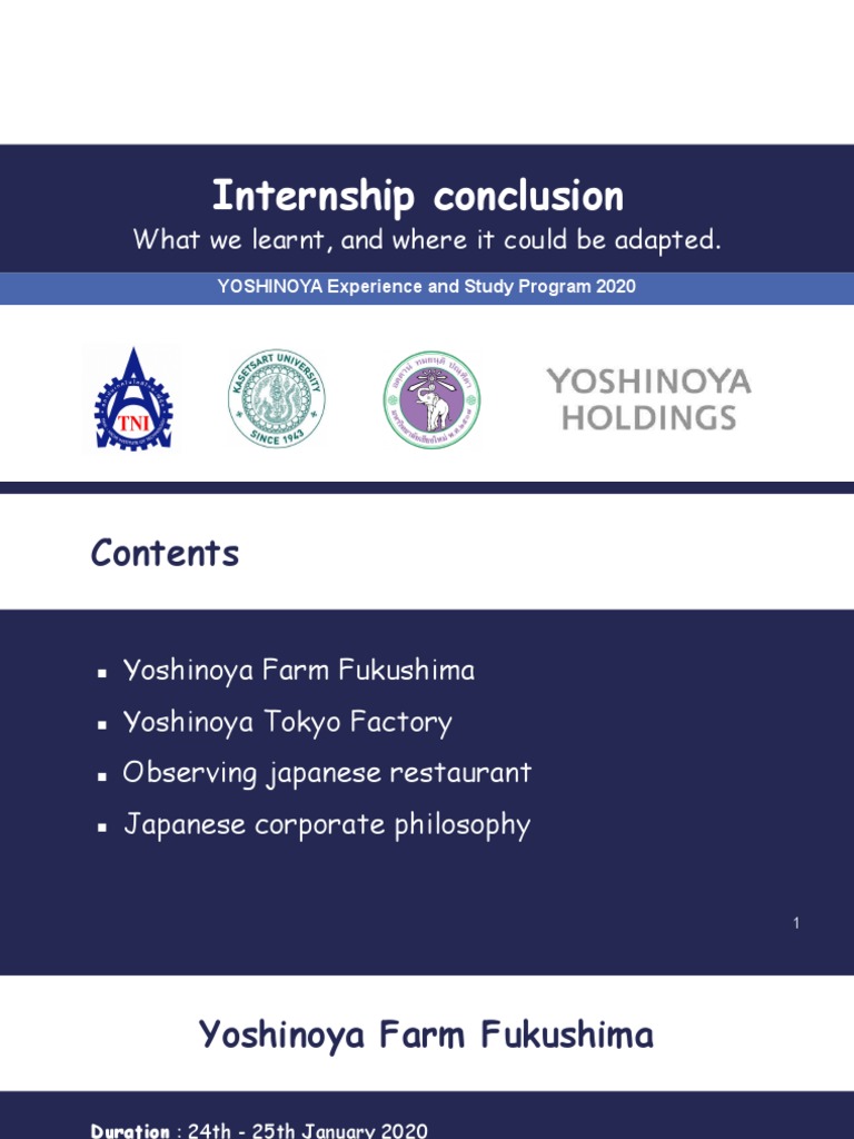 Internship Conclusion: What We Learnt, and Where It Could Be Adapted ...