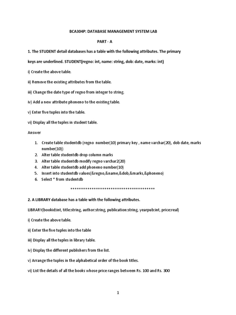 Dbms Lab Manuals | PDF | Databases | Information Retrieval