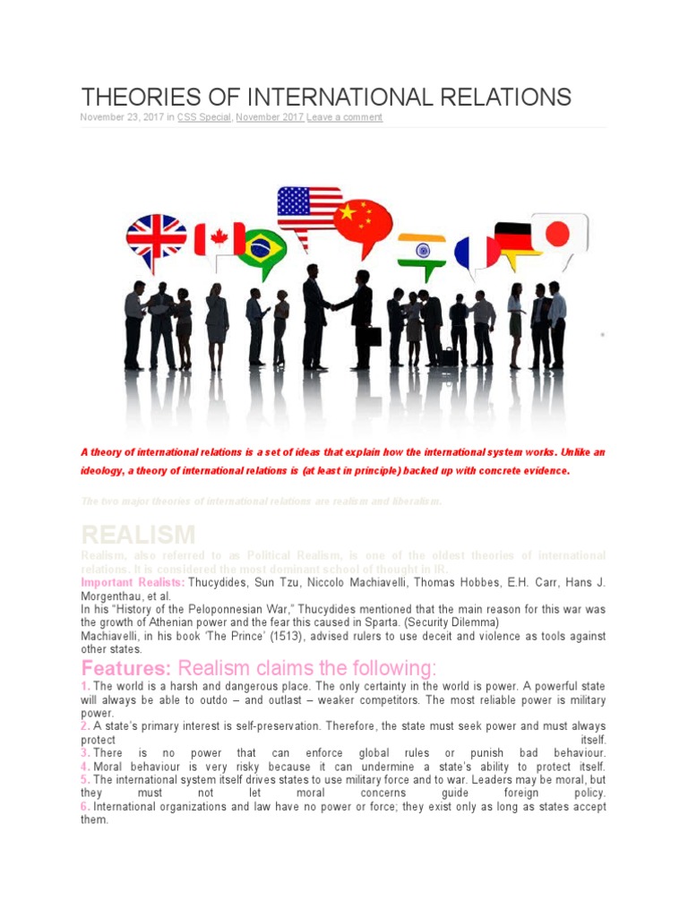 Theories of International Relations: Realism | PDF | Marxism | World ...
