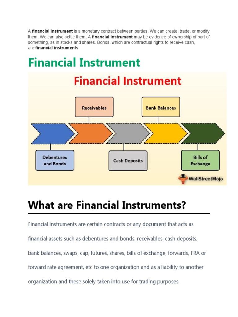 Financial Instrument: What Are Financial Instruments? | PDF | Equity ...