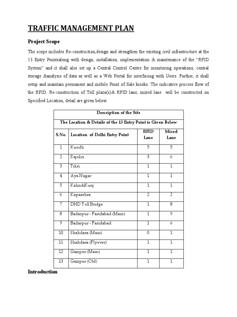 Traffic Management Plan Final | PDF | Traffic | Road