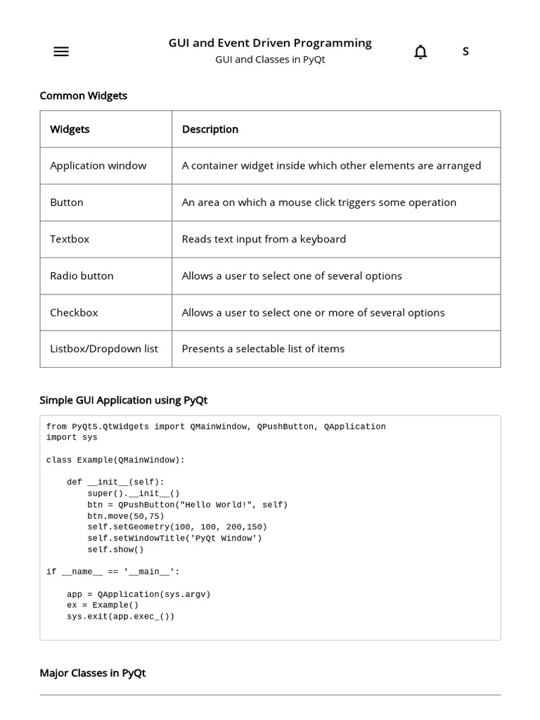 GUI and Event Driven Programming | PDF | Graphical User Interfaces | Software Development