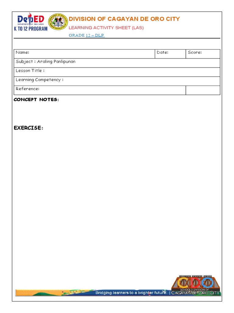 Learning Activity Sheets Template | PDF