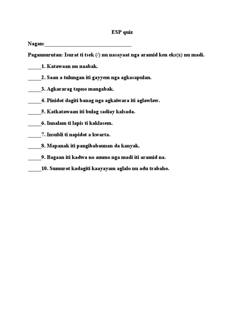Esp Quiz | PDF