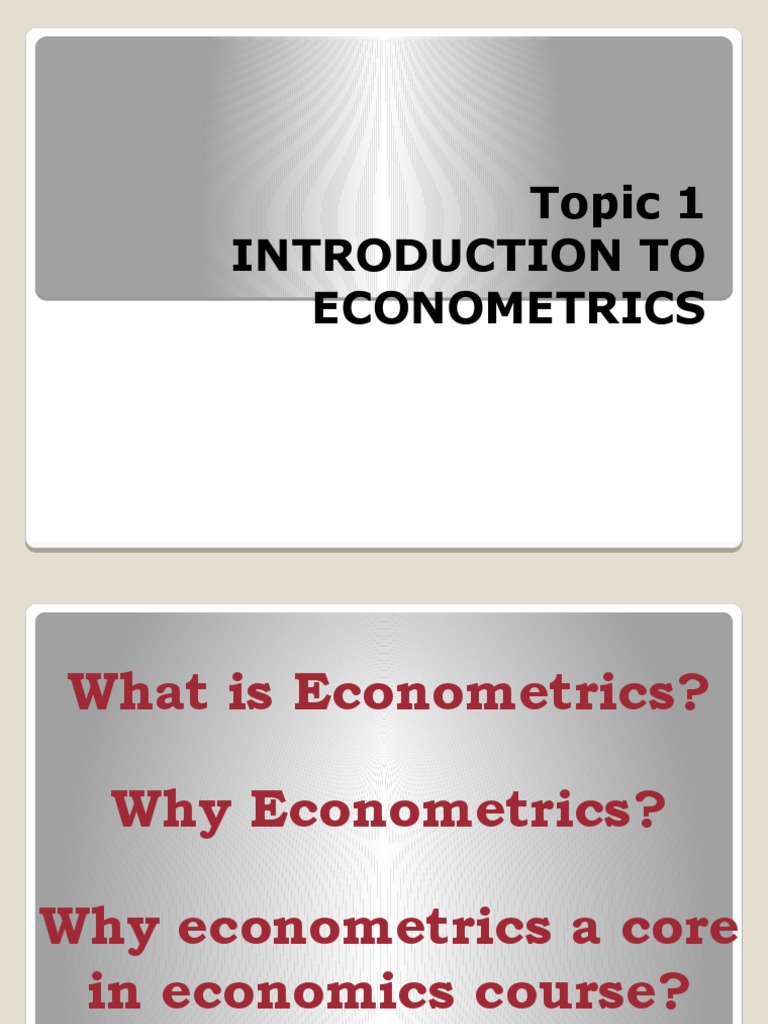 Topic 1 Introduction To Econometrics | PDF | Econometrics | Statistics