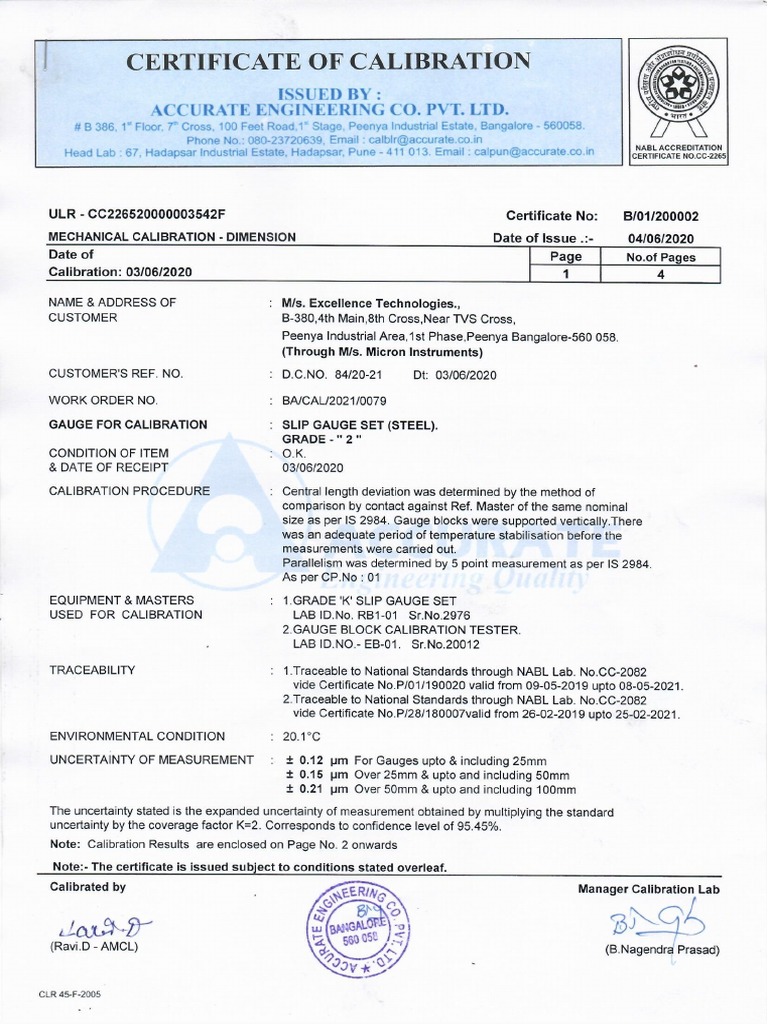 Slip Gauge Report PDF | PDF