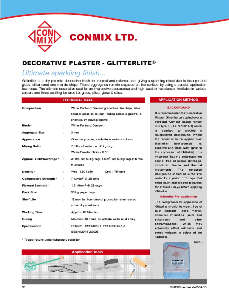 Conmix LTD.: Ultimate Sparkling Finish.. | PDF | Plaster | Building ...