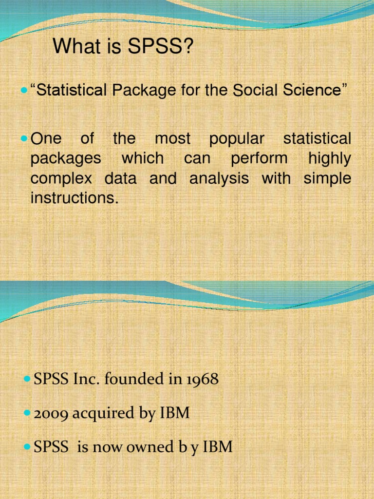 What Is SPSS?: "Statistical Package For The Social Science" | PDF ...