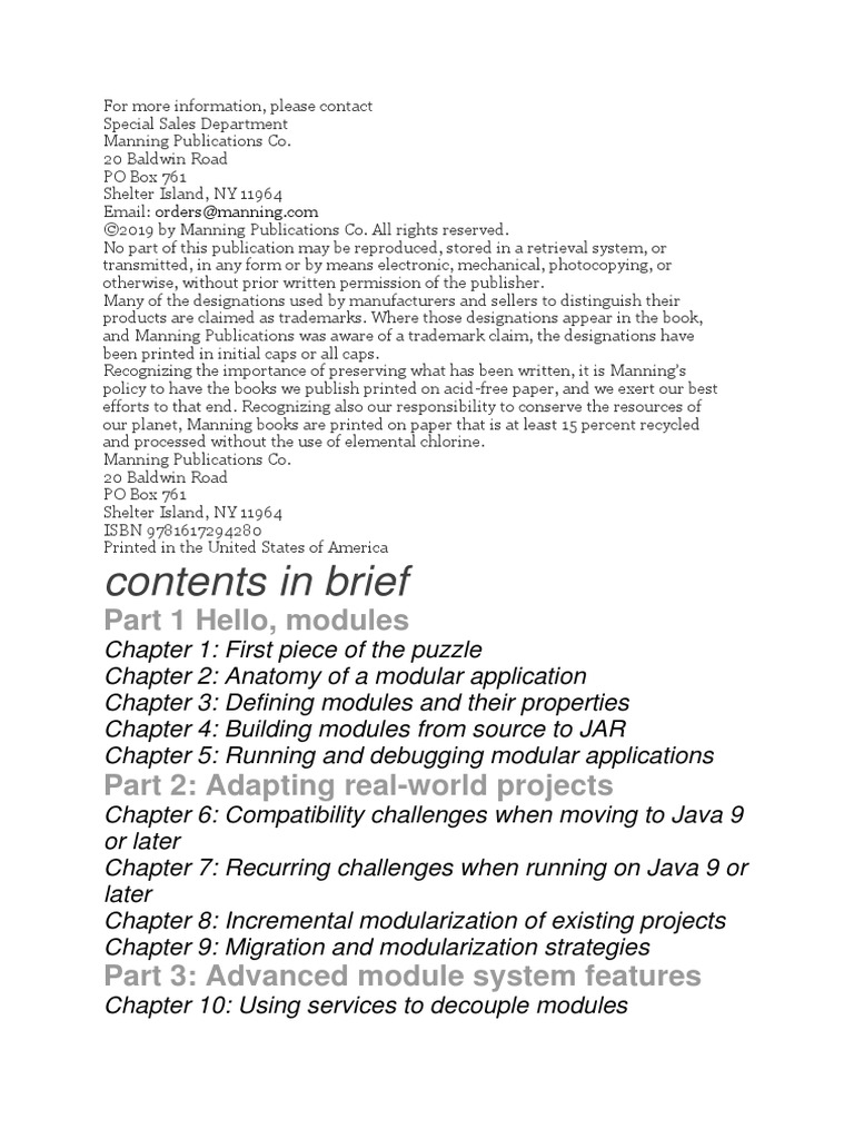 Contents in Brief: Part 1 Hello, Modules | PDF | Finance & Money ...
