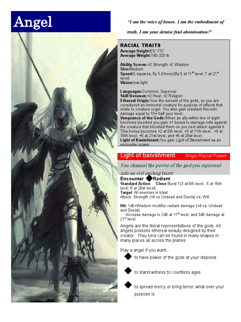 D&D 4.0 Angel Template | PDF | Angel
