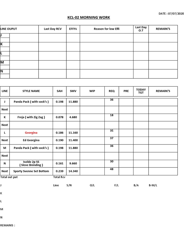 Mornig Work KCL-02 | PDF