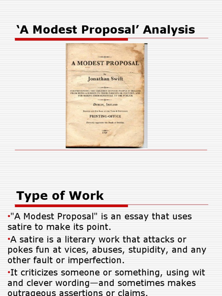 "Analysis of A Modest Proposal" | PDF | Jonathan Swift | Satire