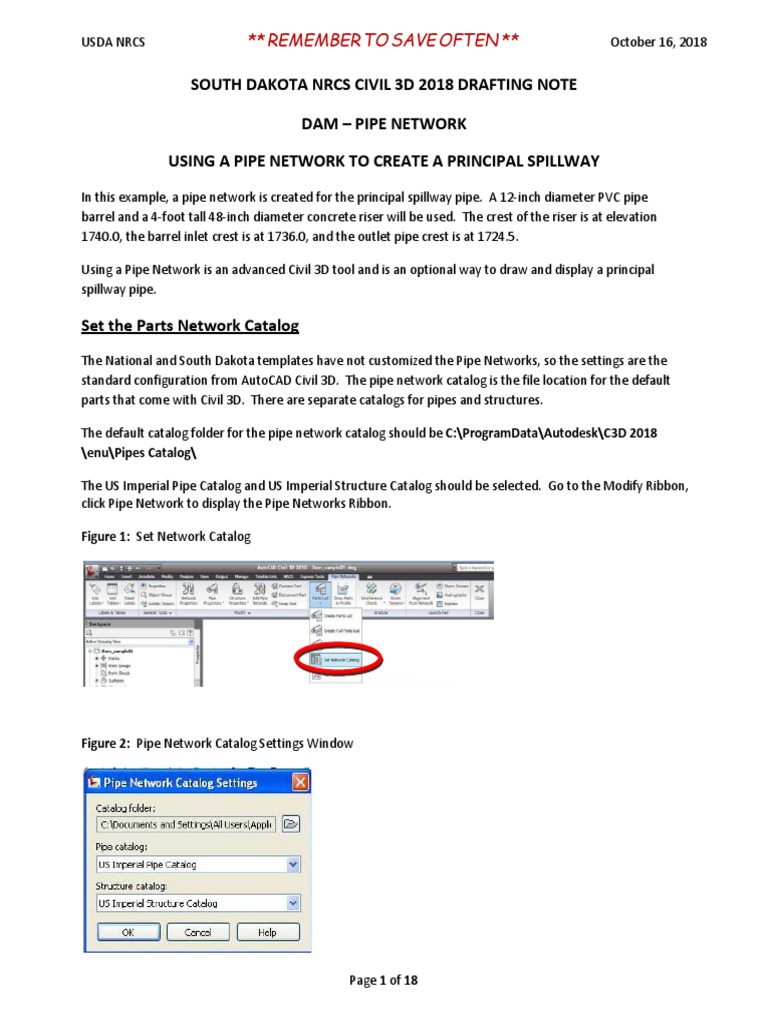 USDA NRCS pipe network guide | PDF | Pipe (Fluid Conveyance) | Spillway