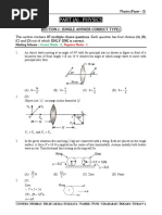 VMC Sose Jee Mains - 1 (Question Paper) | PDF | Mole (Unit) | Force