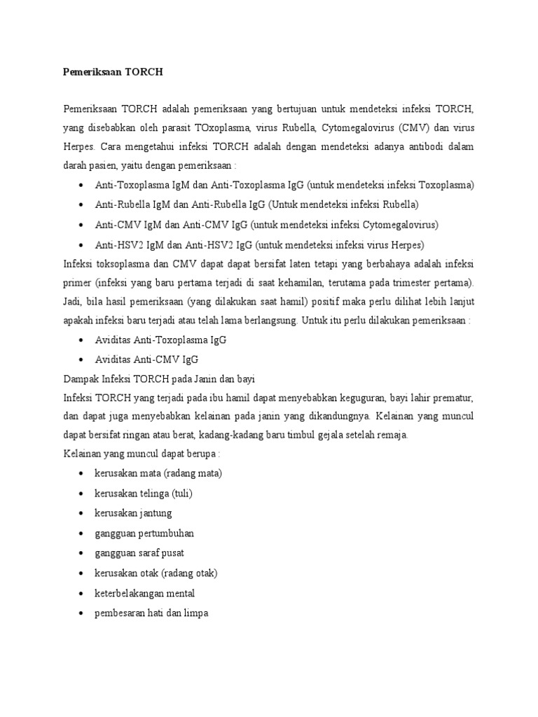 Pemeriksaan TORCH | PDF