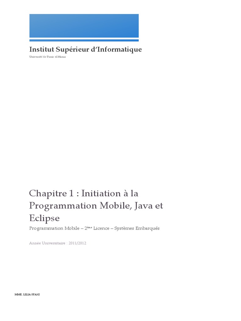 Cours1 - Intro | PDF | Java (Langage de programmation) | Android (Système d'exploitation)