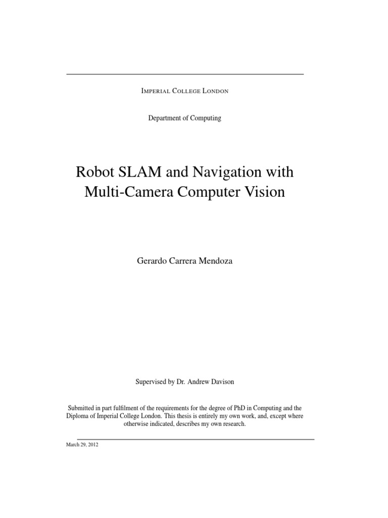 Multi-Camera SLAM for Mobile Robots | PDF | Computer Vision | Robotics